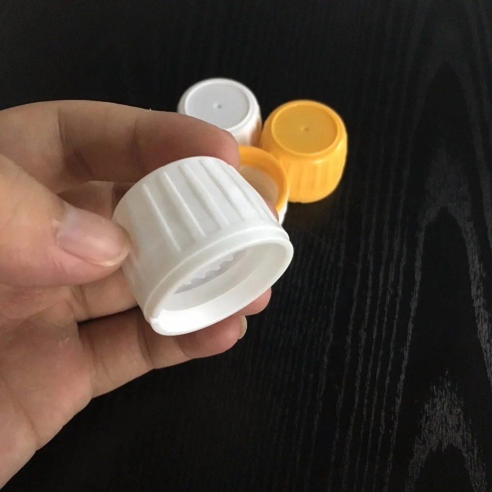 28mm White Tamper Evident/ Tamperproof Plastic Bottle Caps For Din 28 Glass Syrup Bottles ...