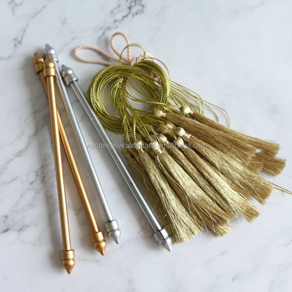 Custom Made Scroll Invitation Rods with End Caps for Wholesale