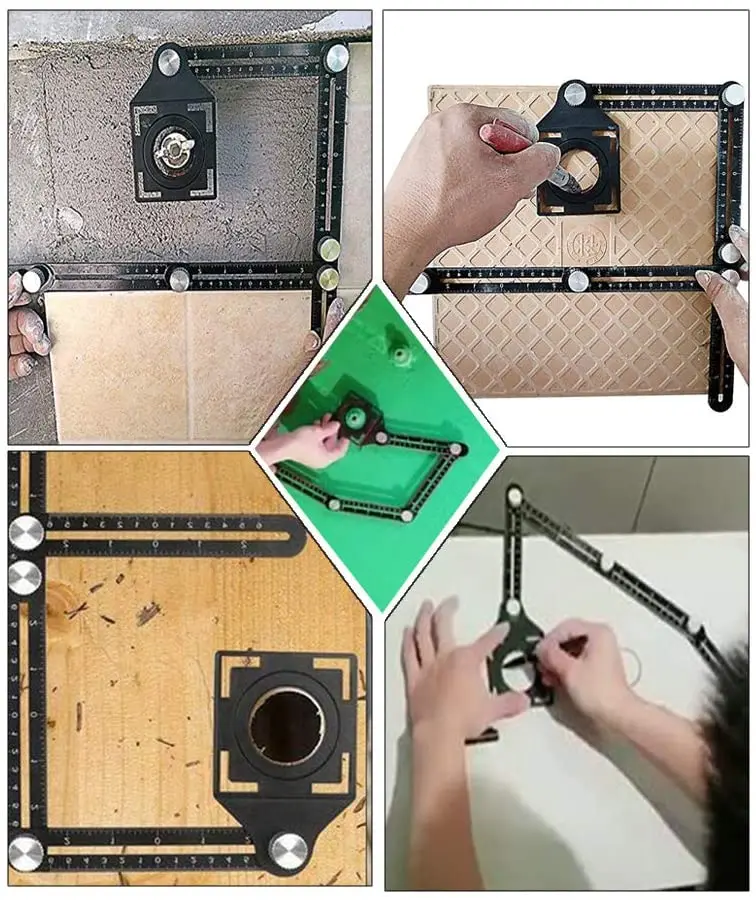 6-sided Angle Measurement Tool - Tile Hole Locator