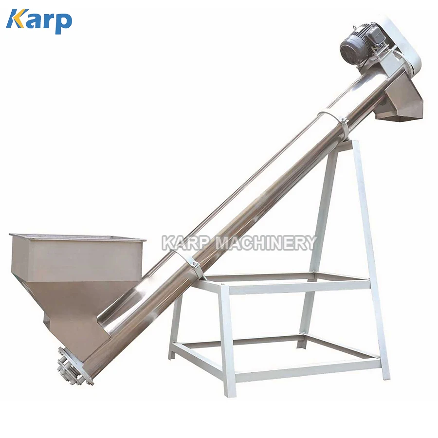Stainless Steel Screw Conveyor with Hopper - KARP