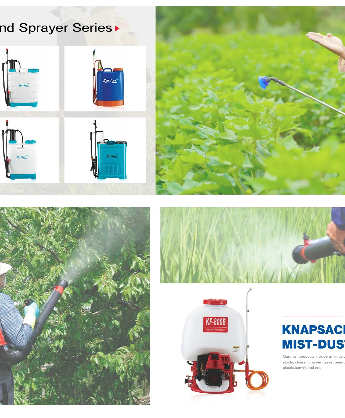 Taizhou Kaifeng Plastic & Steel Co., Ltd. - Sprayer, Tiller