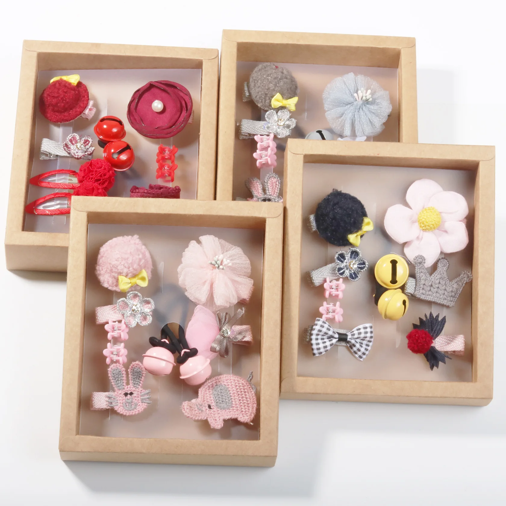 Oem Clear Window Child Hair Accessory Set Kraft Box Ring Box For ...