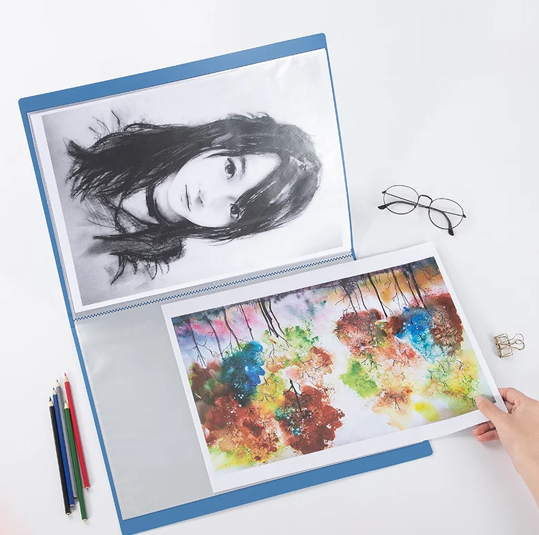 HUIJIN A3 Size PP Plastic Clear Presentation Display Book