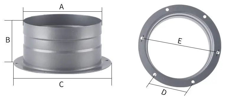 Round Galvanized Air Duct Fitting Flange For Duct Connection System ...