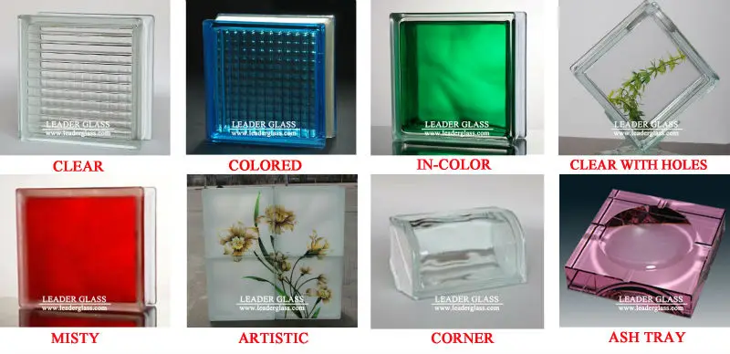 Green Cloudy Glass Block for Decorative Wall - High Quality