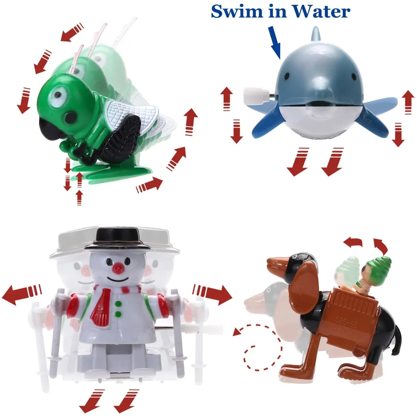 Assorted Animal Wind-up Toys for Kids Party Favors