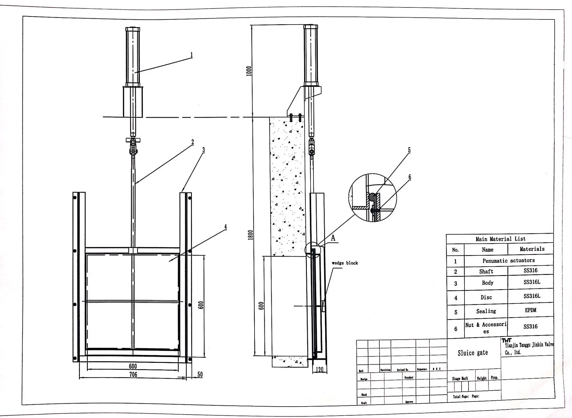 THT Penstock Sluice Gate Lifting Valve - Durable & Efficient