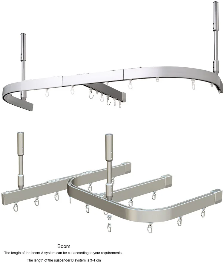 Aluminium Hospital Curtain Rail Hardware Metal Ceiling Mount Bendable ...
