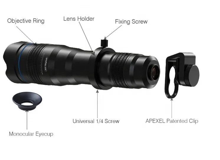 4k HD 36x Optical Zoom Camera Lens Telephoto Lens for Iphone