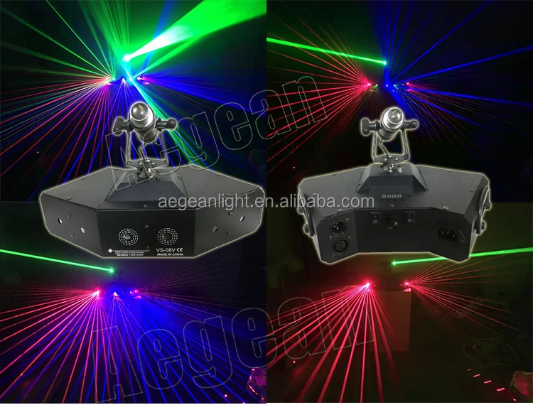 Newly 6 Eyes Skynet Lazer Rgb Full Color Beam Laser + Moving Head Green ...
