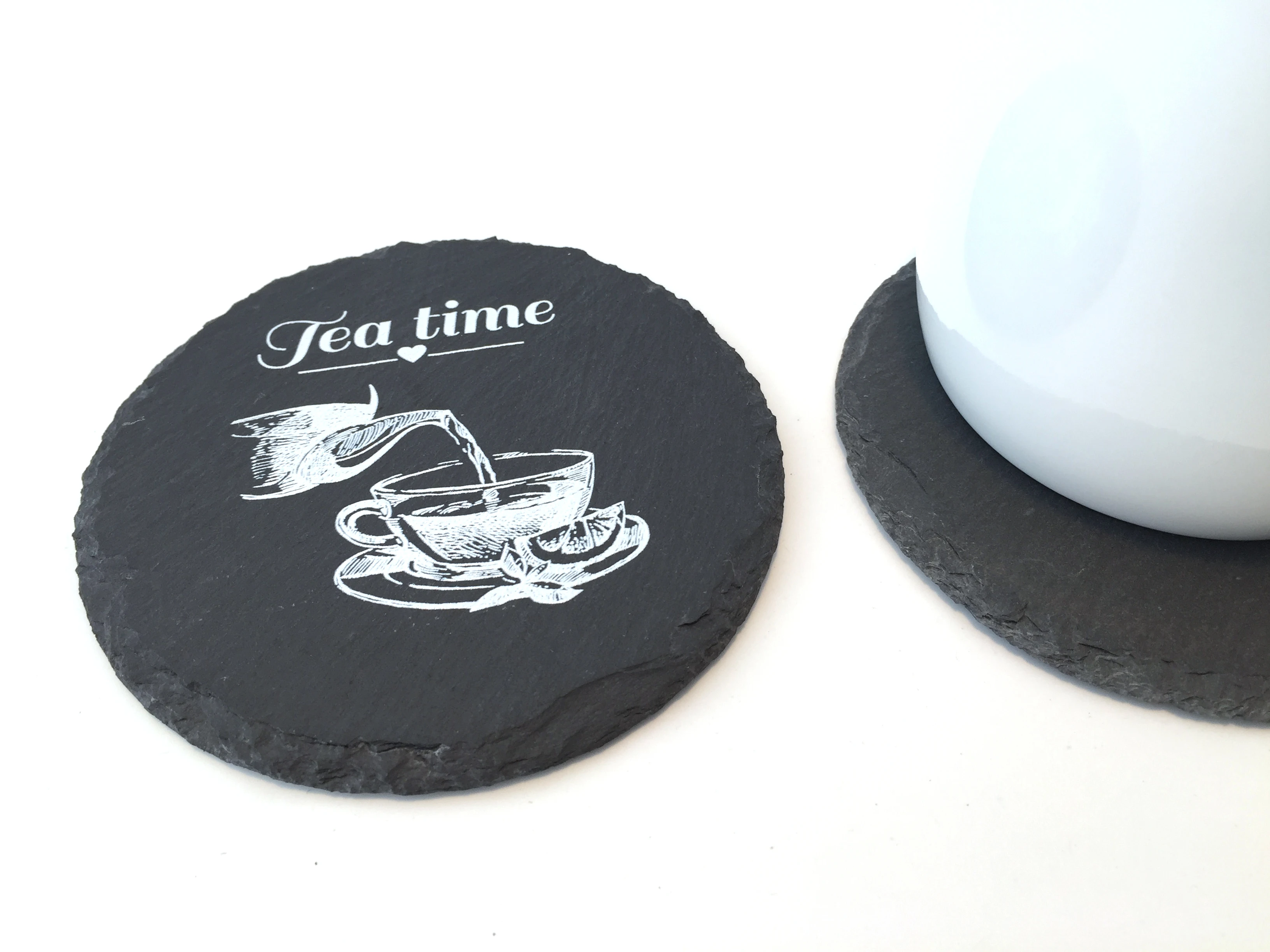 High-end Black Stone Slate Coasters With Business Logo And Advertising ...