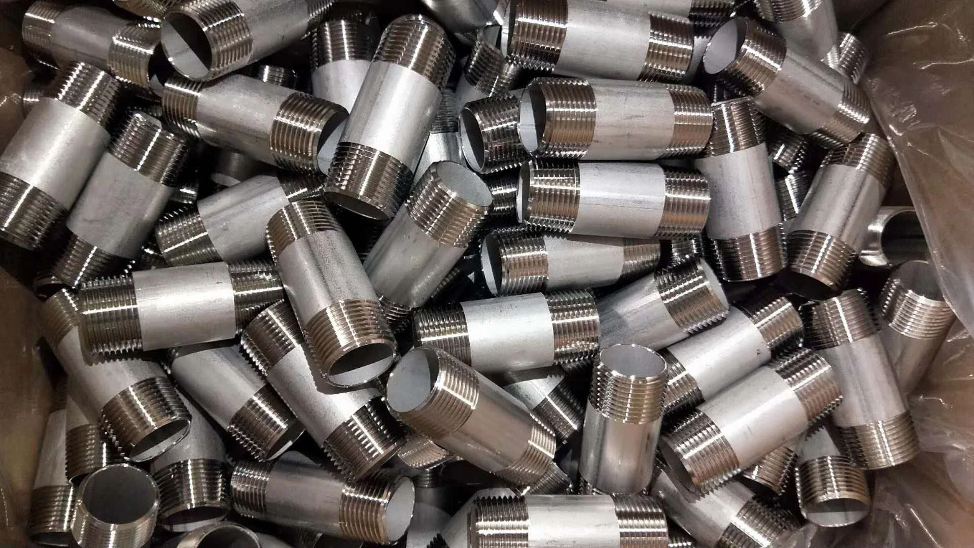 Manufacturer 304 316 Stainless Steel Pipe Nipple Barrel Nipple Bsp Npt ...