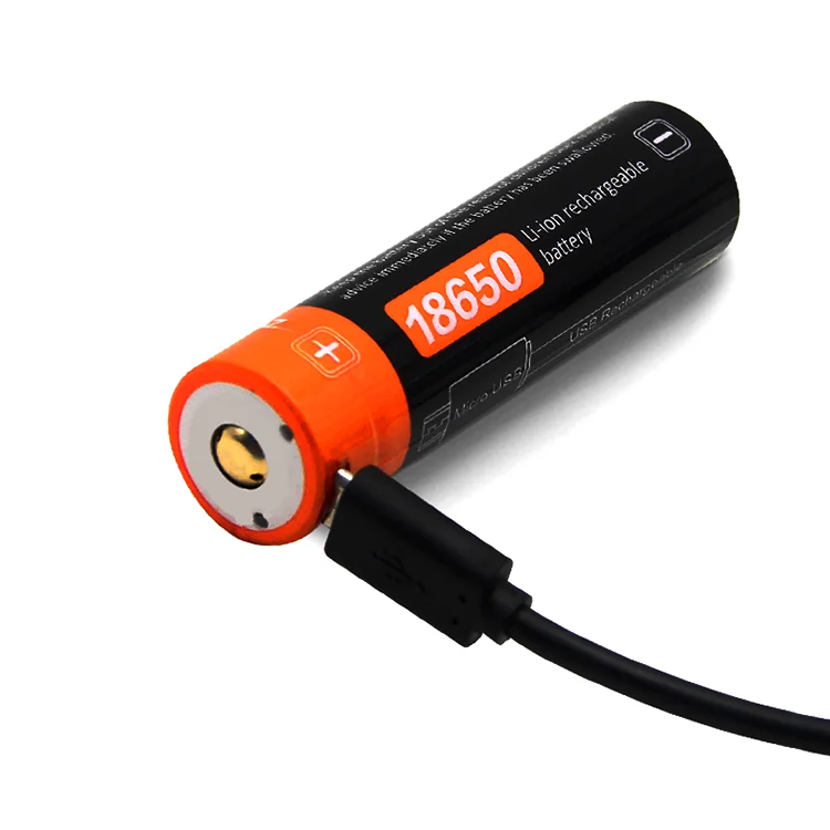 New Micro Usb Charging 3.7v 2600mah Rechargeable 18650 Li-ion Battery ...