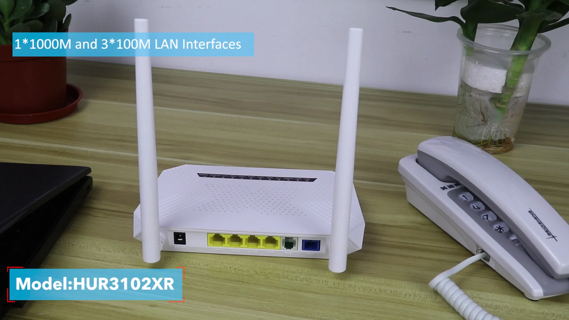Fttx Network Gpon Epon Ont 1ge+3fe+pots+2.4g Wifi Onu With 2 High Gain ...