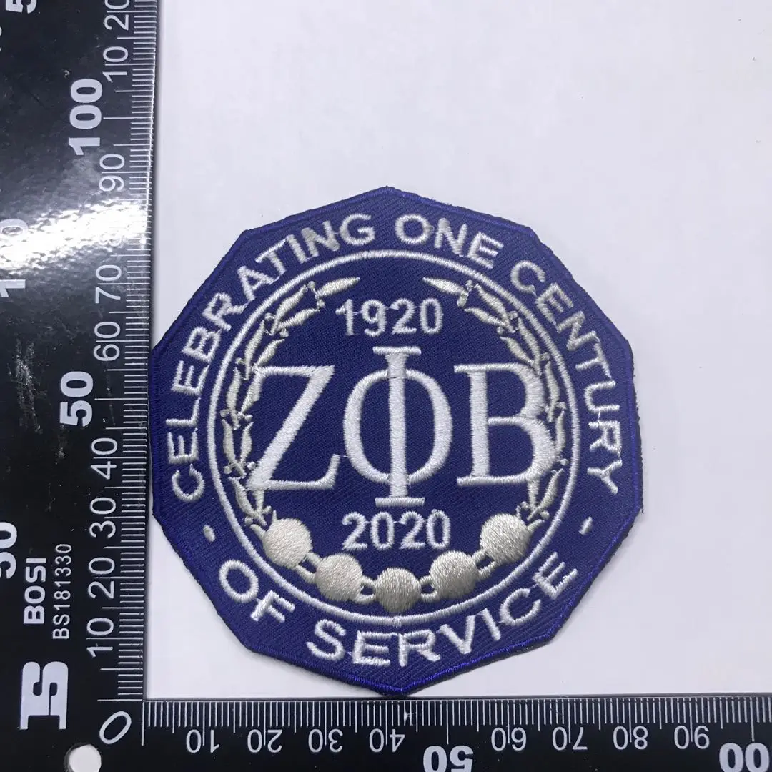 Custom Size Greek Zata Patches Zpb Shield Emblem With Heat Seal Backing ...