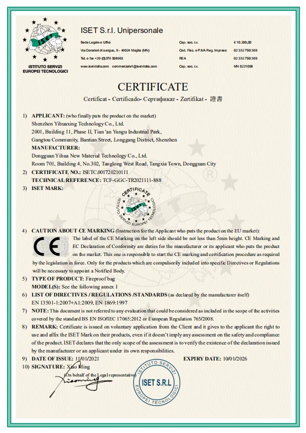 Dongguan Yihua New Material Technology Co., Ltd. - Fireproof Organizer ...