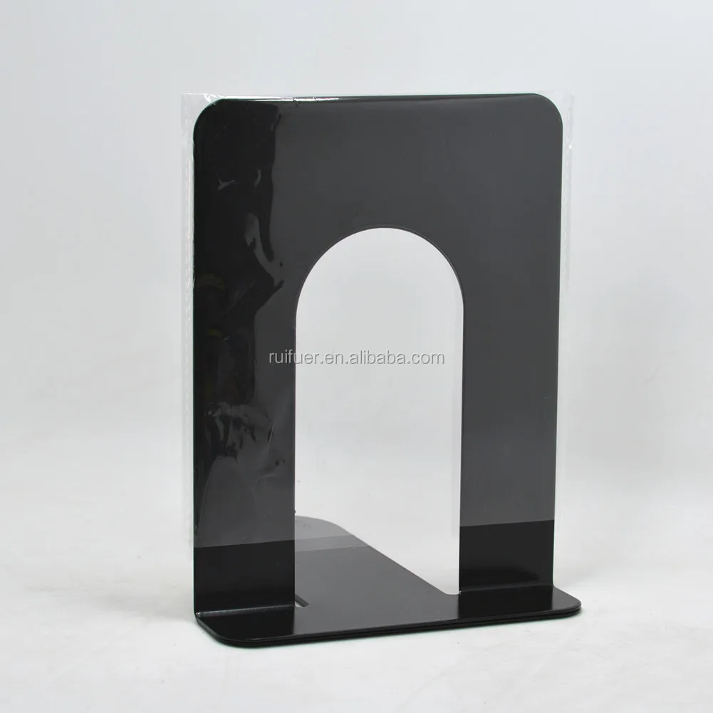 Premium Heavy Duty Black Bookends Metal L-shaped Book Ends Non Skid For ...
