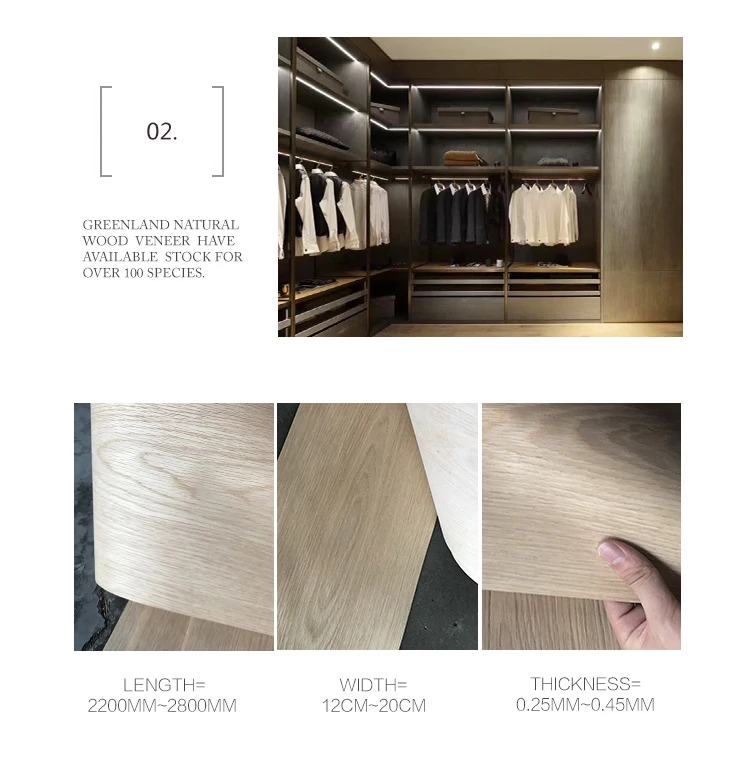 Natural Wood Veneer Crown Cut White Oak Timber Veneer
