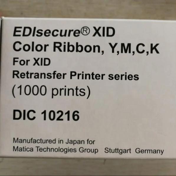 EDIsecure DIC10319 XID ART Retransfer Film + DIC10216 DICcolor ribbon YMCK 1000PRINTS for XID ...