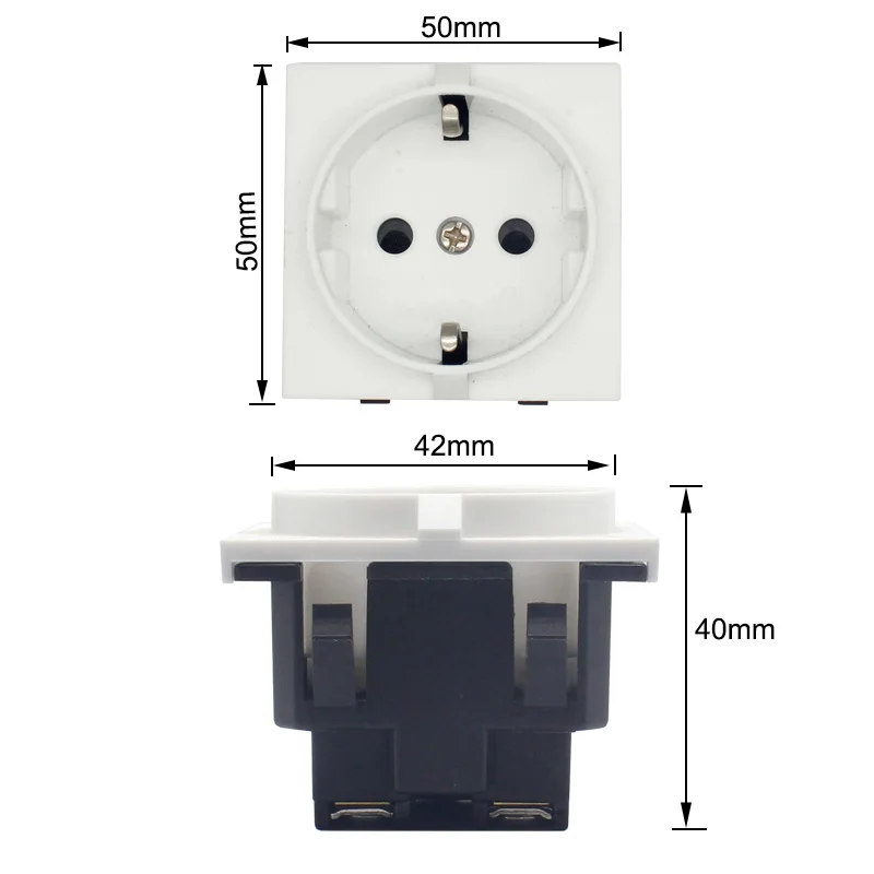 Eurocode Germany 3 Pin Ac Outlet Wall Socket Adapter Plug Connector ...