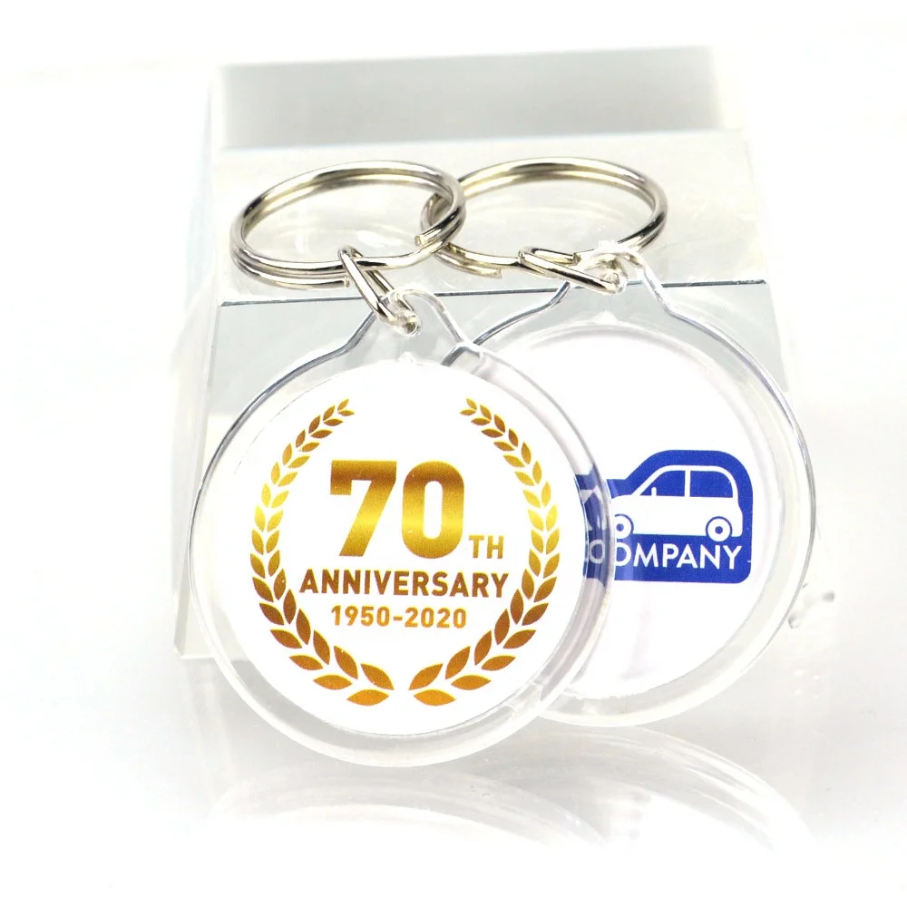 Custom Laser Cut Plastic Key Chain - Epoxy Clear Acrylic