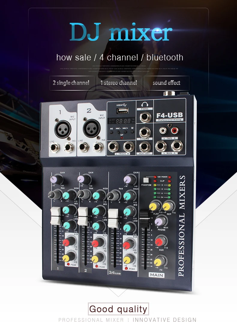 Best Price 4-channel Mini Mixer Audio Balance Cable Amplifier Pro ...