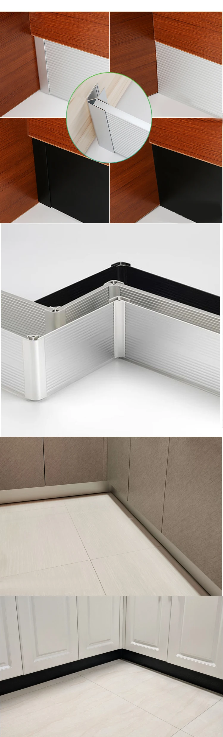 Factory Decorative Profile Pvc Skirting Board Kitchen Cabinet Plinth ...