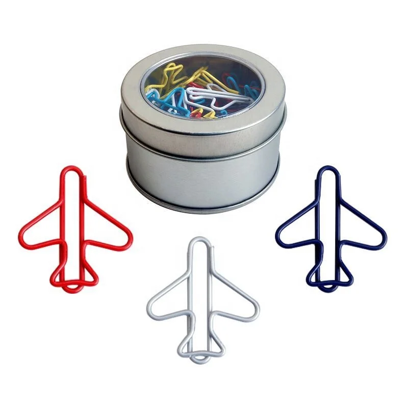 Tin-box Creative Vehicle Paper Clip Airplane Shaped Paper Clips - Buy ...