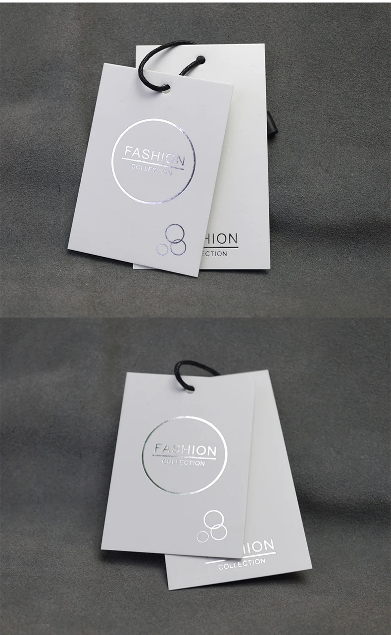 Custom Hang Tags - Elegant Black Foil Stamping on Paper