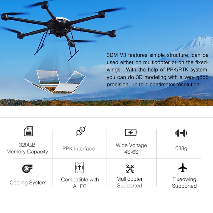 Foxtech 3DM V3 120MP UAV Camera for Drone Imaging & Mapping
