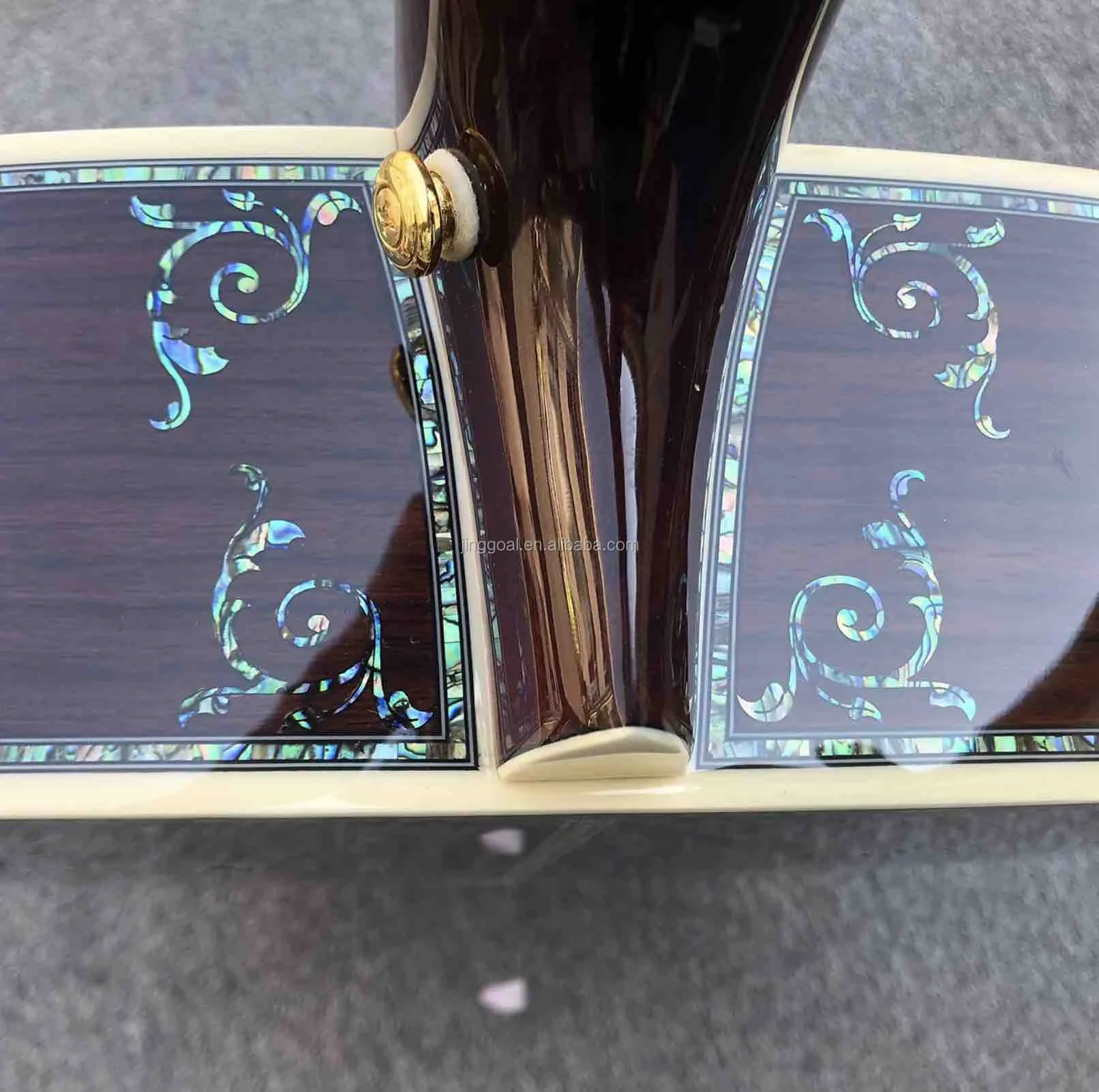 Custom Real Abalone Inlays Ebony Fingerboard Acoustic Guitar