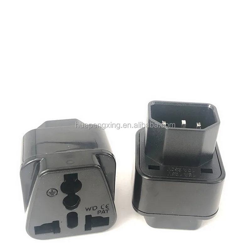 Universal Socket UPS/PDU IEC-C14 Male 3 Prong Adapter