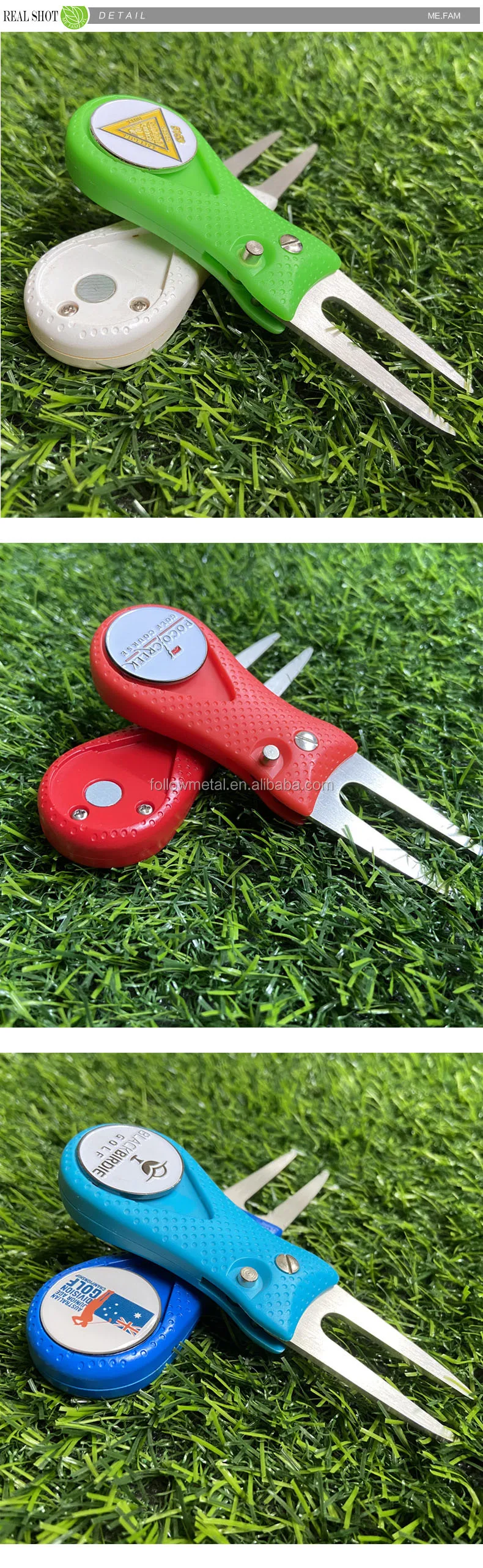 Premium Multicolorful Abs Plastic Handle Foldable Golf Turf Repair Tool ...