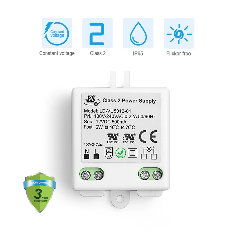 Es Ce Ul Selv 6w 250ma 24v Constant Voltage Class 2 Power Supply Led ...
