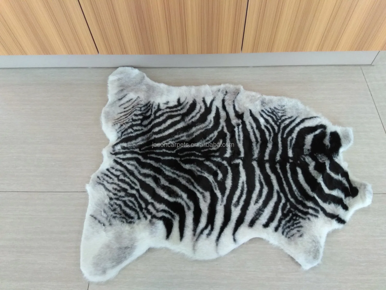 60*90cm Animal Shape Zebra Design Artificial Plush Fur Floor Mat - Buy ...