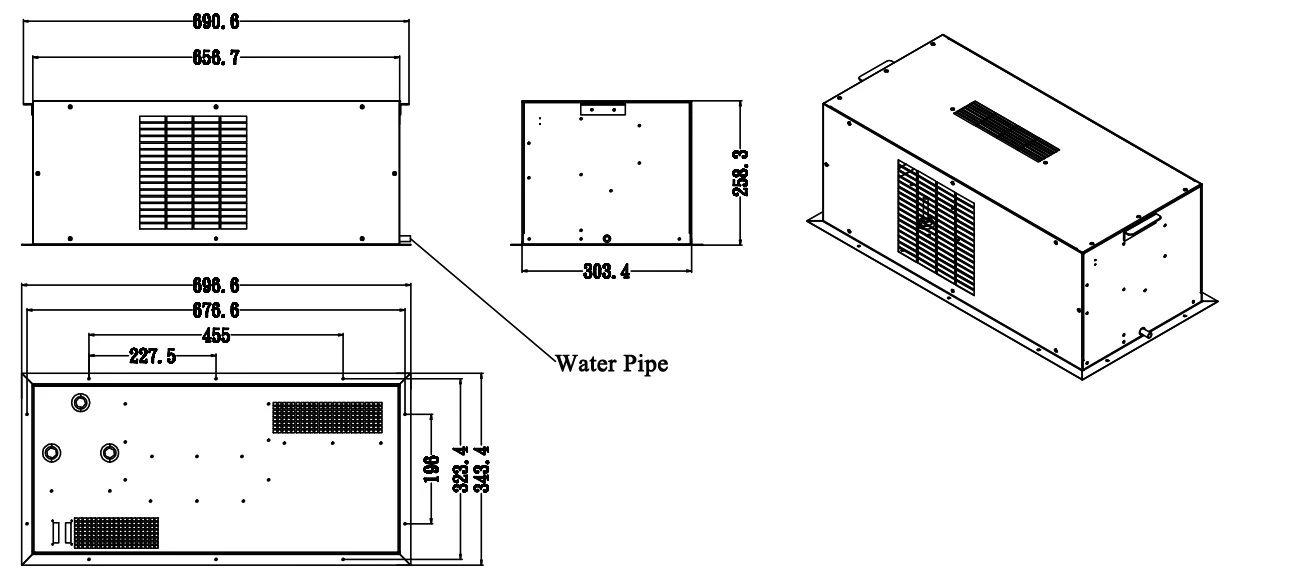Top Mounted Industrial Ceiling Air Conditioning Unit 600w