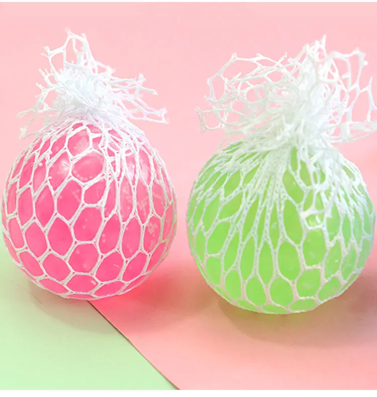 Beads Splat Hand Squeeze Bead Ball Toy Mesh Ball Mesh Squishy Grape ...