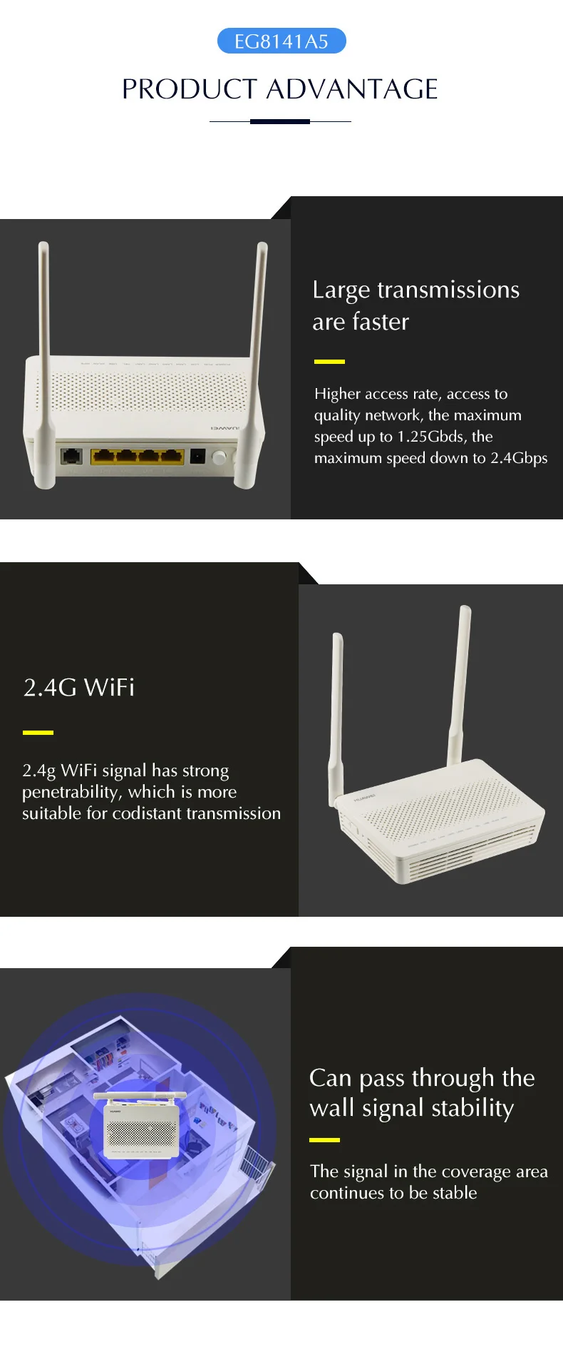 Hot Selling Ftth Modem Original New English Huawei Gpon Onu Ont ...