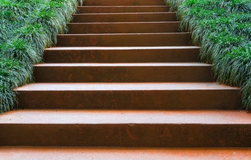 Rustic Weathering Steel Garden Steps for Outdoor Stairs