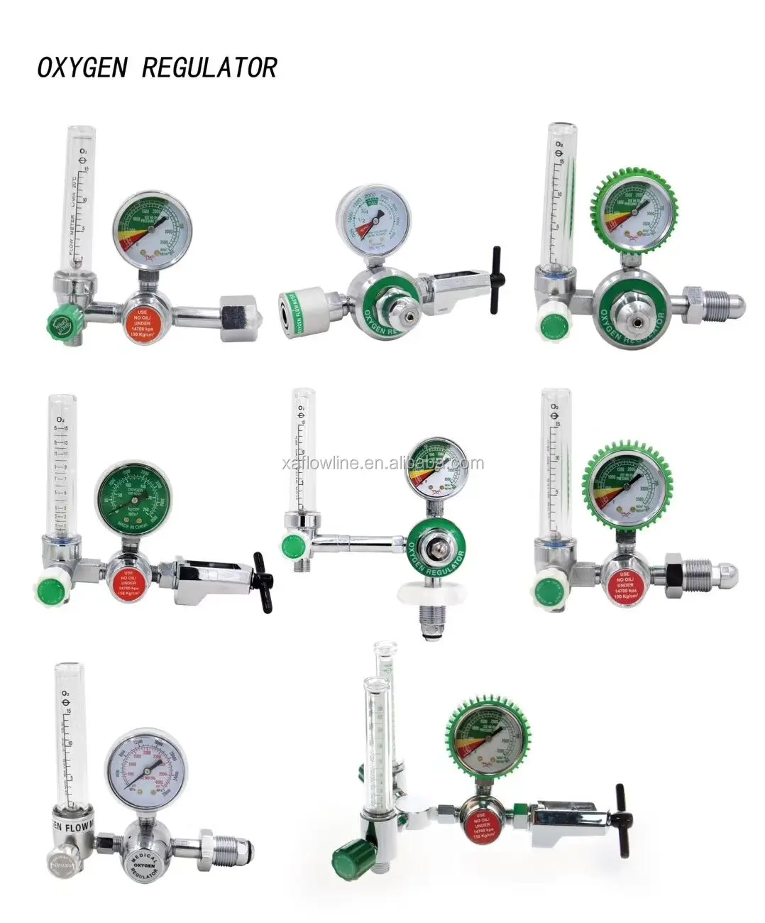 Click Style Oxygen Regulator Cga540-4un Type Medical Oxygen Pressure ...