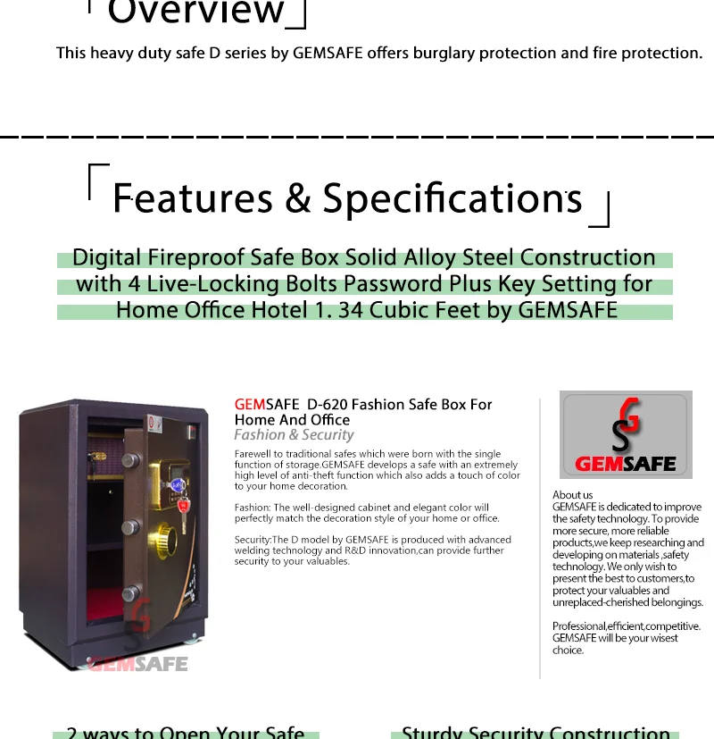 D-920 GEMSAFE Office Depository - Fireproof Safe & Digital Dean Safe