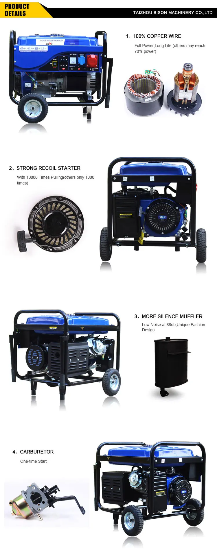 16hp Engine Electric 7.5 Kva Portable Generator Price Ac220v 50hz ...