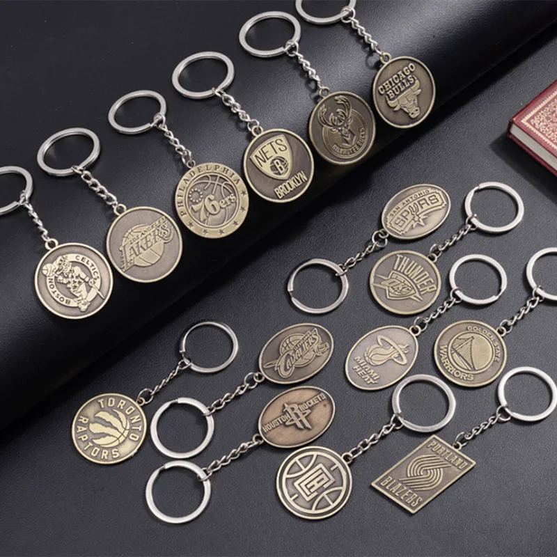 Personalized Nba Team Custom Logo Metal Keychain Pendant Alloy Key Ring ...