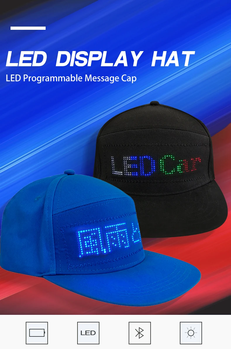 Baseball Cap with Flexible LED Display - Unisex Promotional Gift