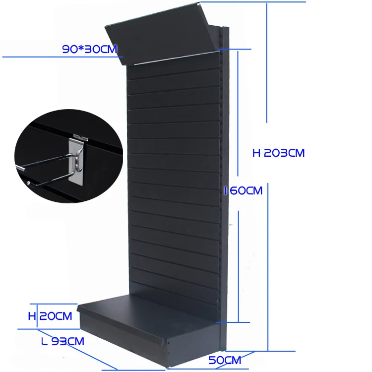 High Quality Black Metal Free Standing Counter Slatwall Display Stand ...