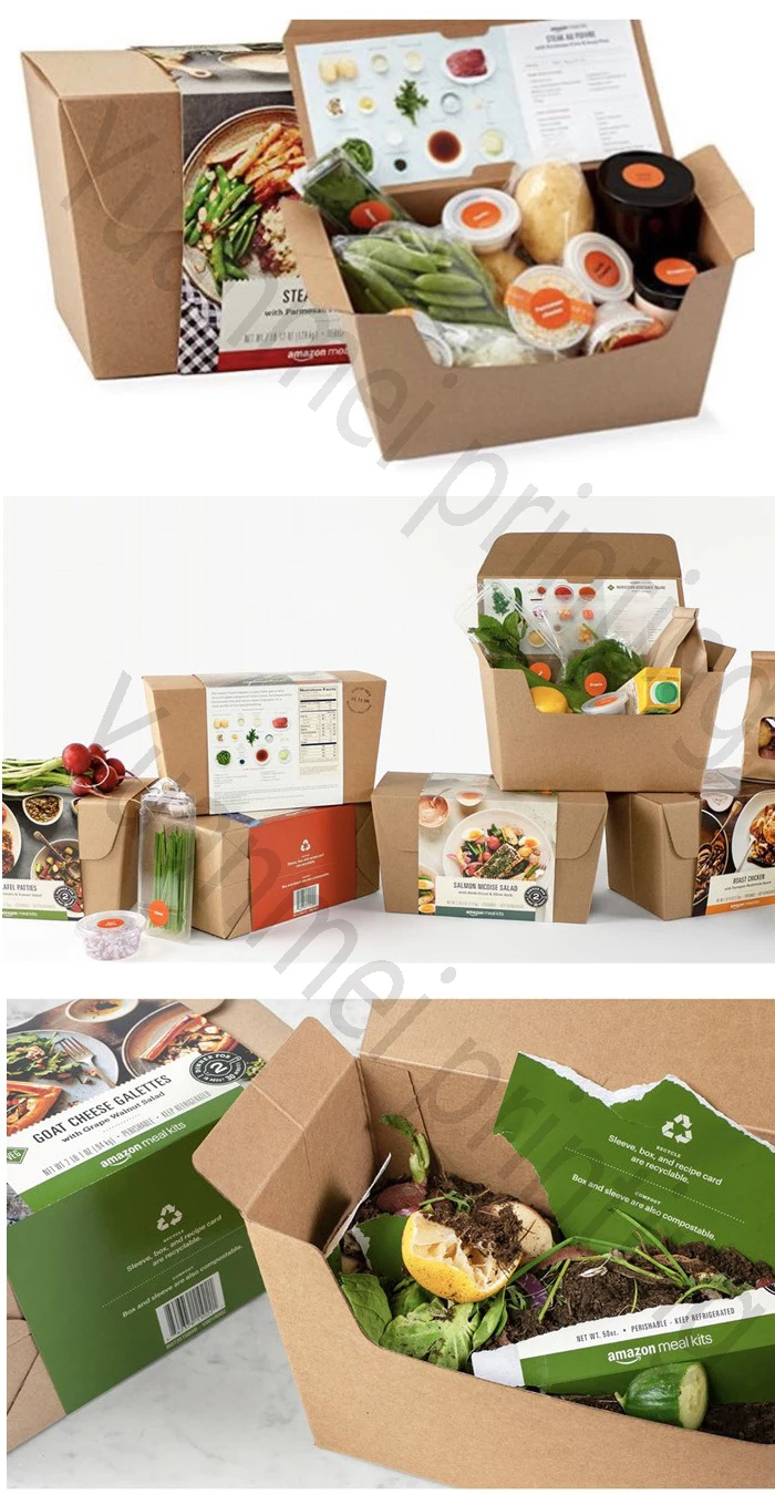 Snacks/gift/bread/premade Meals/food Packaging Box Kraft Paper Box with ...