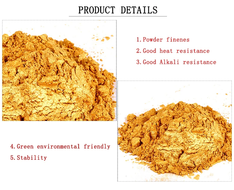 Coating Powder Pigment For Epoxy Floor / Gold Metallic Pearl Pigment ...
