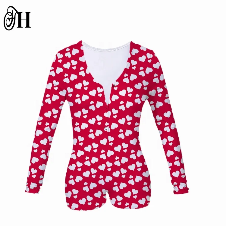 Wholesale Custom Women Onesie Long Sleeve Sexy Rompers Adult Onesie