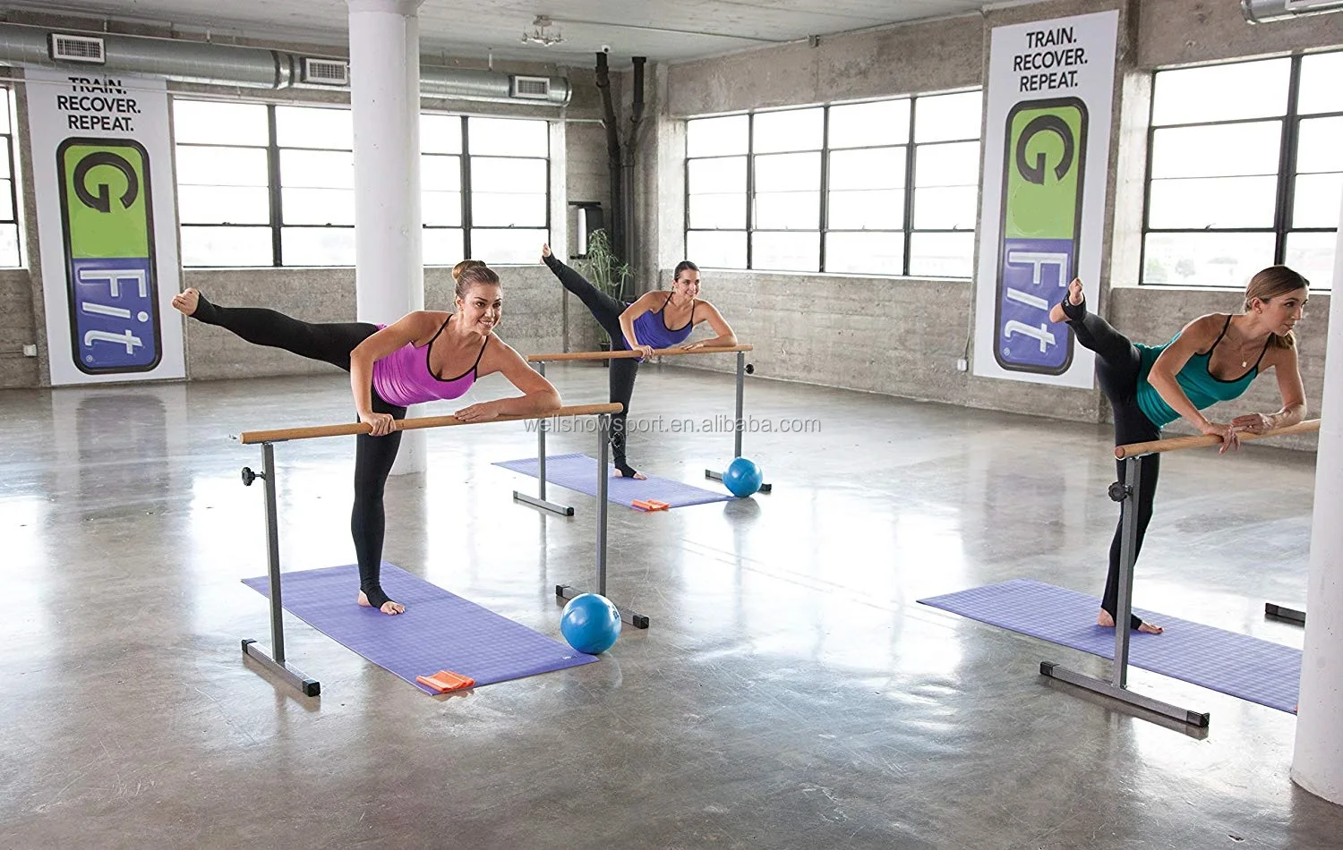 Wellshow Sport Portable Adjustable Ballet Barre Bar Set Ballet Dance ...