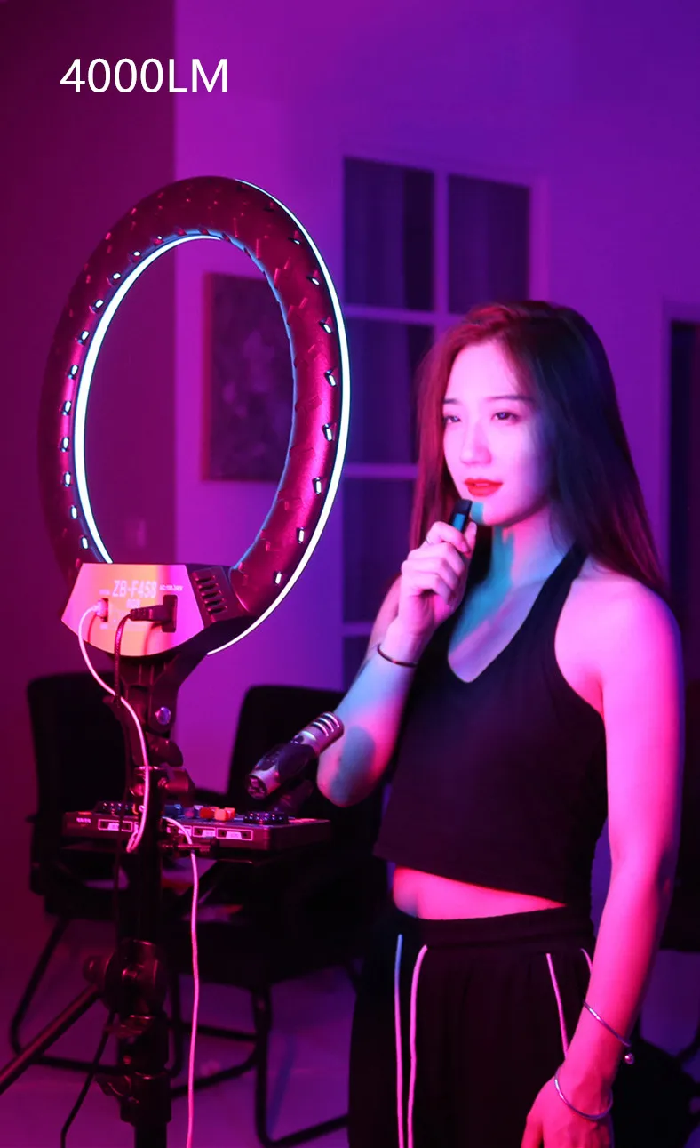 18 Inch Rgb Ring Light Kit With Stand,Ring Lamp With Stand 3200k-6500k ...